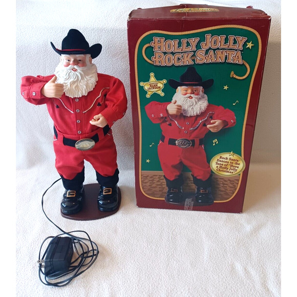Rock Santa Collectibles | Holiday | 998 16 Holly Jolly Rock Santa Animated Dancing Musical ...